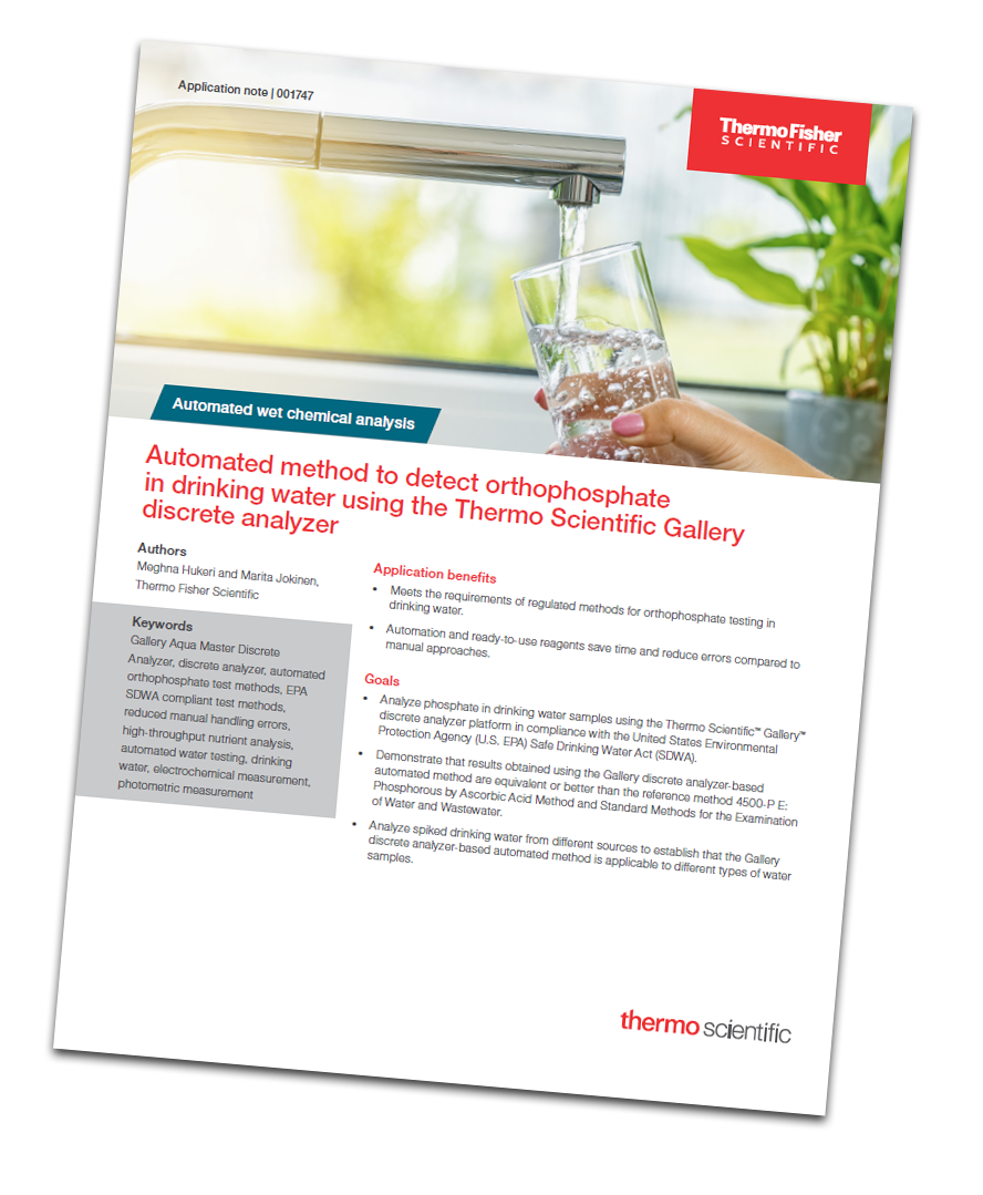 Automated Method To Detect Orthophosphate In Drinking Water Form